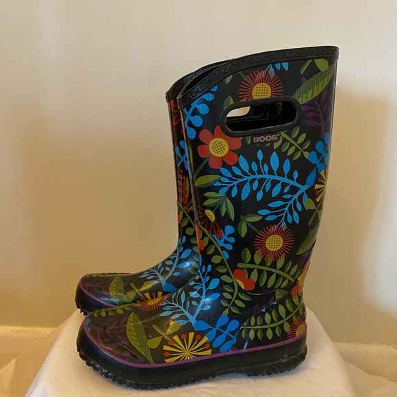 Bogs | Shoes | Floral Print Bogs Rubber Boots | Poshmark